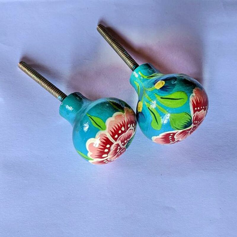 Exquisite Red Paper Machie Earrings with Floral Patterns - Aharbal ...