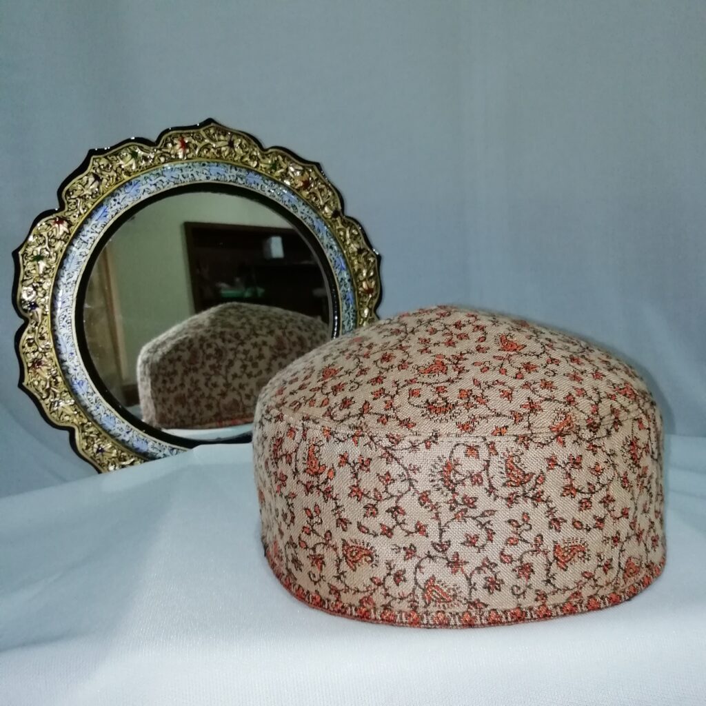 Peach Badamwaer Kashmiri Kani Cap - Gyawun