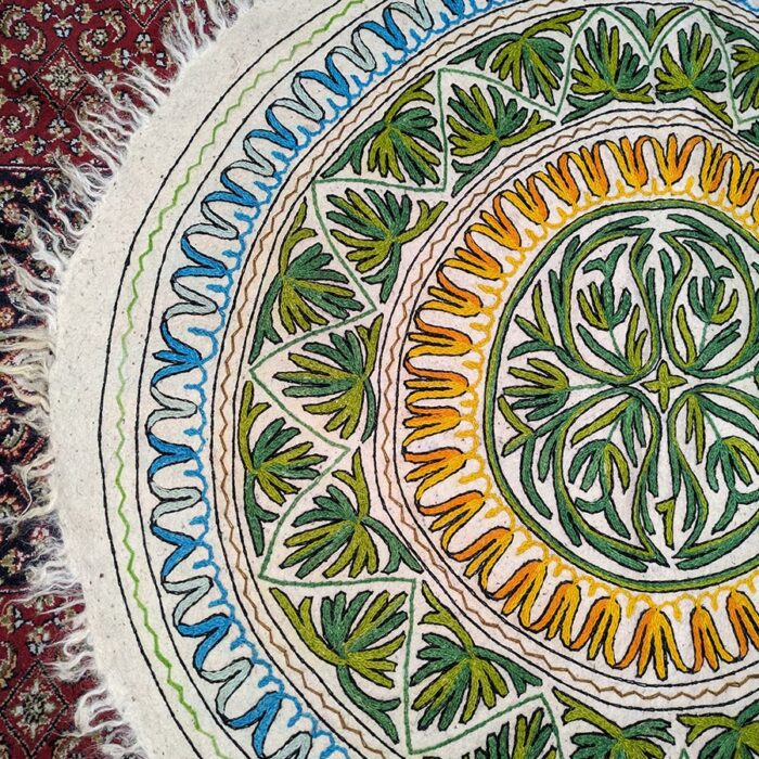 BulBul Bagh Handmade Aari Embroidered Wool Namda 5FT - Gyawun