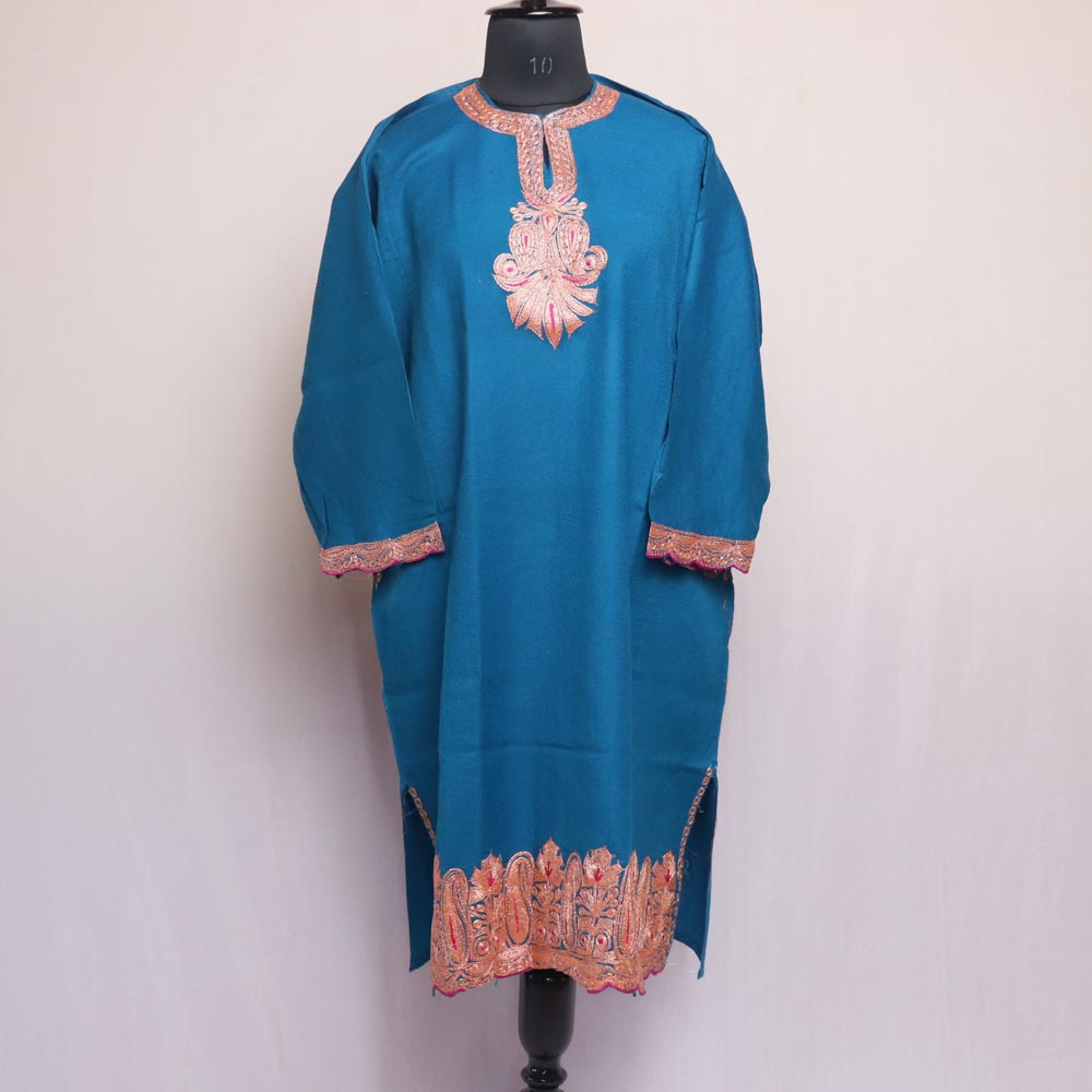 Blue Raffal Pheran With Border Tilla - Gyawun