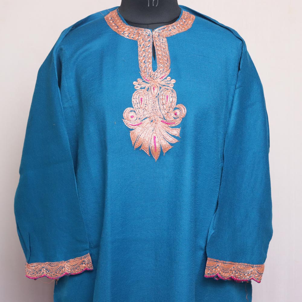 Blue Raffal Pheran With Border Tilla - Gyawun