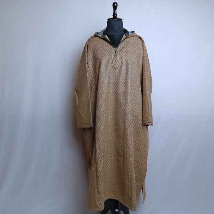 Light Brown Bilal Traditional Mens Kashmiri Pheran With Cap L48 - Gyawun