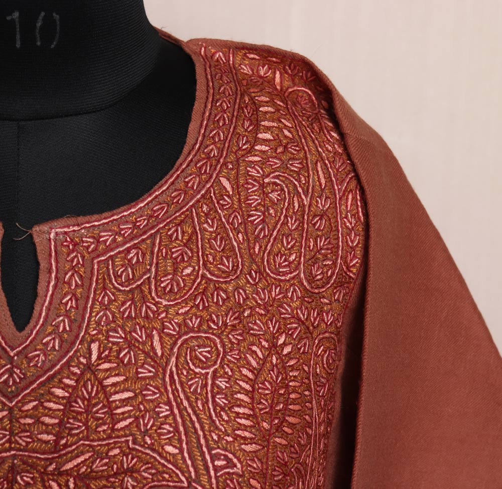 Kashmiri Hand Work Pheran- Beige Raffal - Items from India - Mirza ...