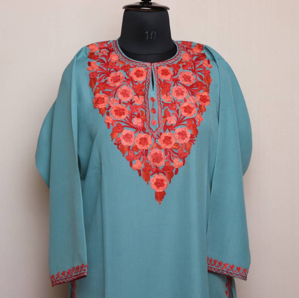 Summer Cotton Kurta with Kashmiri Aari Embroidery - Gyawun